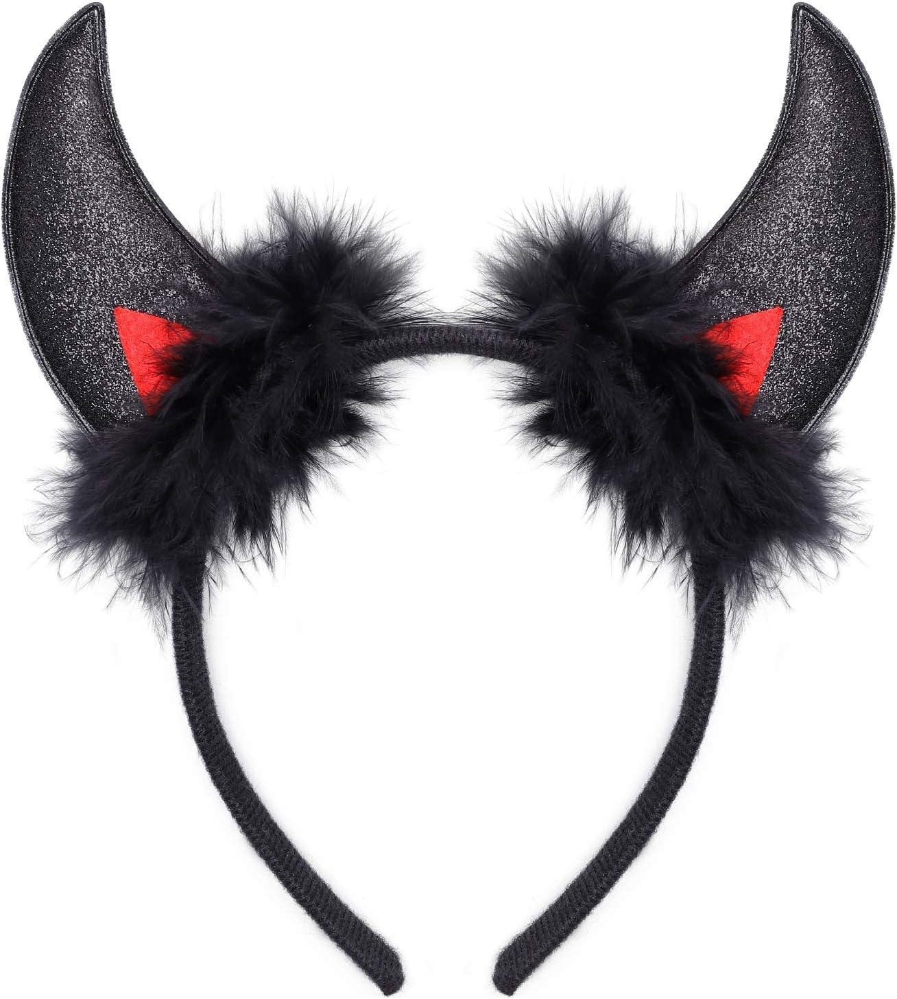 Amazon.com: Devil Horn Headband, Red Glitter Devil Ears Headband, Devil ...