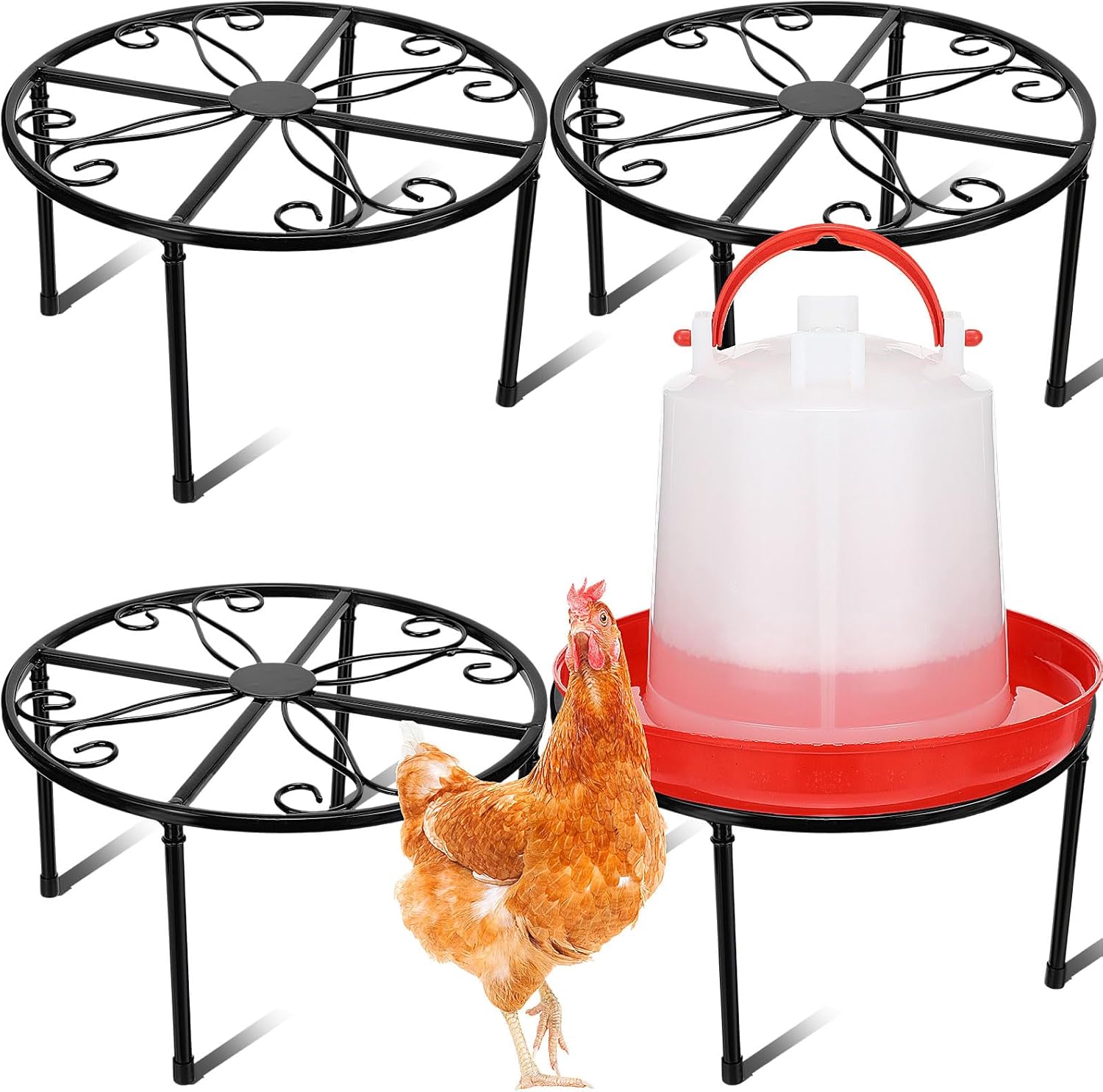 Amazon.com: Geetery 4 Pcs Metal Stand for Chicken Feeder Waterer ...