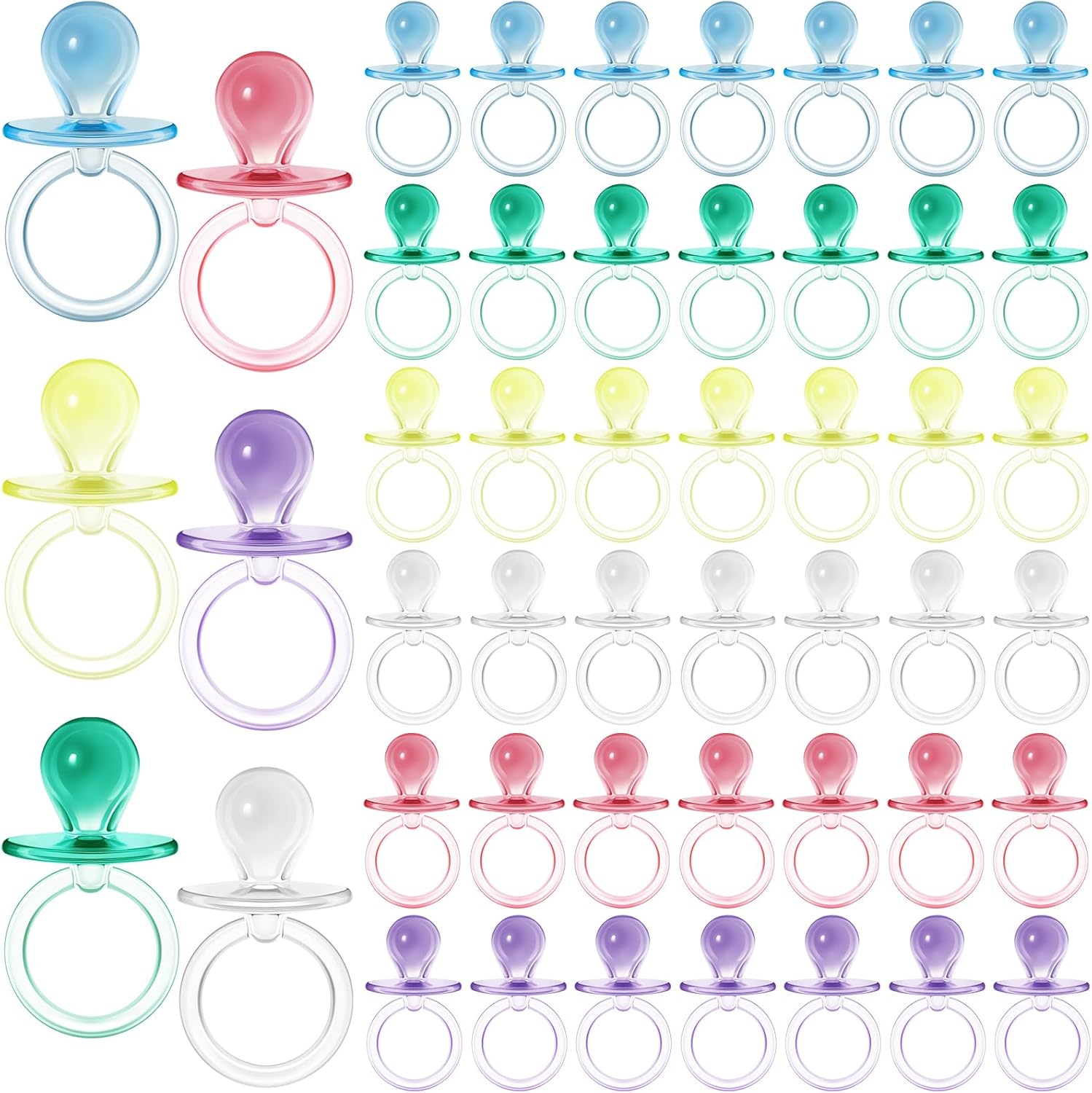 Amazon.com : Jetec 48 Pieces 2.5 Inch Acrylic Baby Pacifiers Gender ...