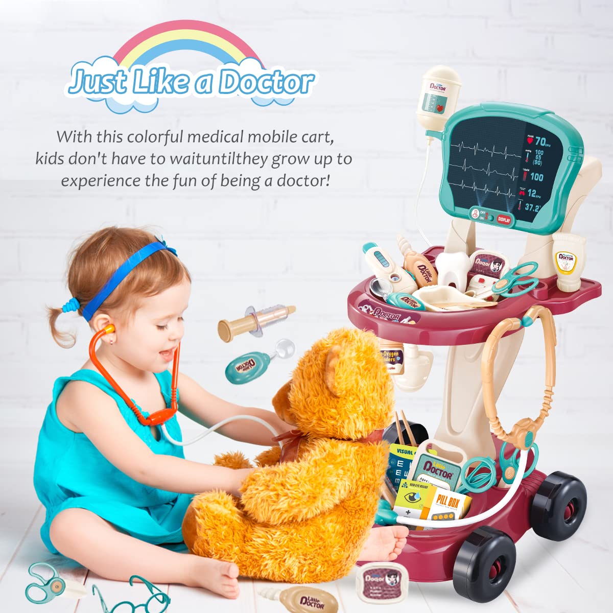 Snapklik.com : Deluxe Toy Doctor Kit For Kids - 28 Piece Pretend ...