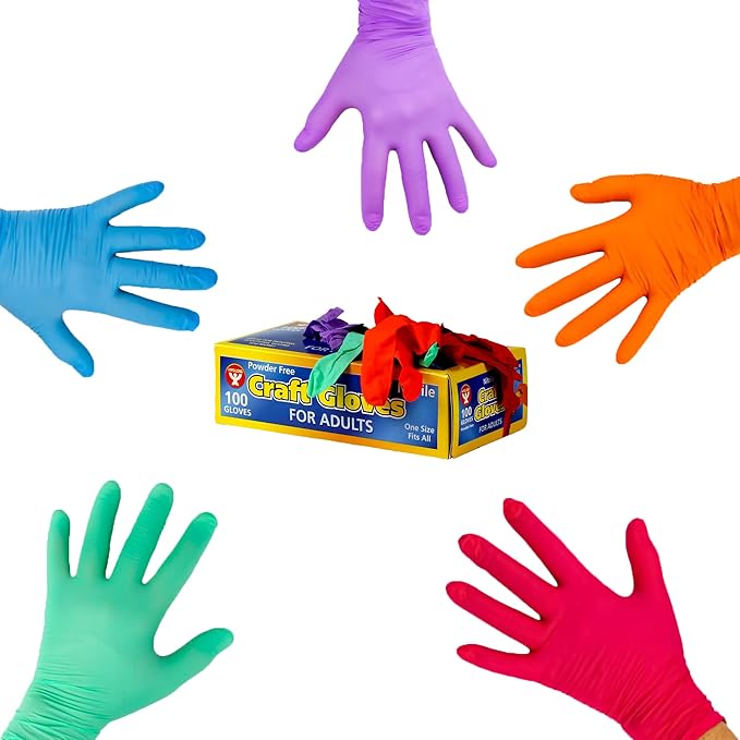 Amazon.com: Hygloss Colored Nitrile Gloves – 100 Gloves Disposable ...