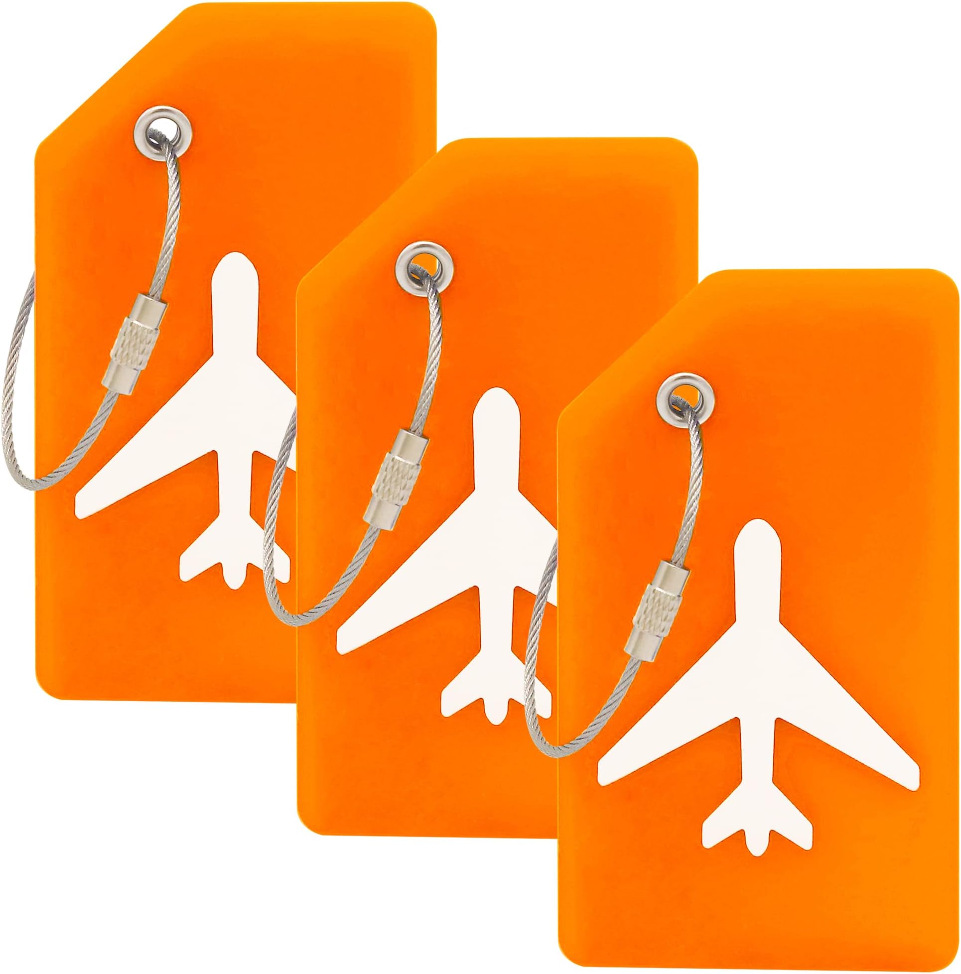 Teskyer Luggage Tags, 3 Pack Premium PU Leahter Luggage Tags Privacy ...