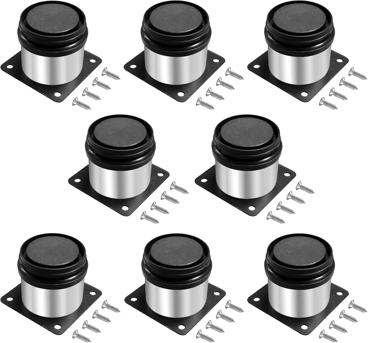 8 Pieces Round Adjustable Furniture Cabinet Legs, 5cm Adjustable ...