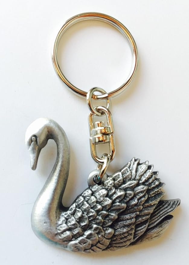 Amazon.com: Solid Pewter Swan Keychain with Gift Pouch : Automotive