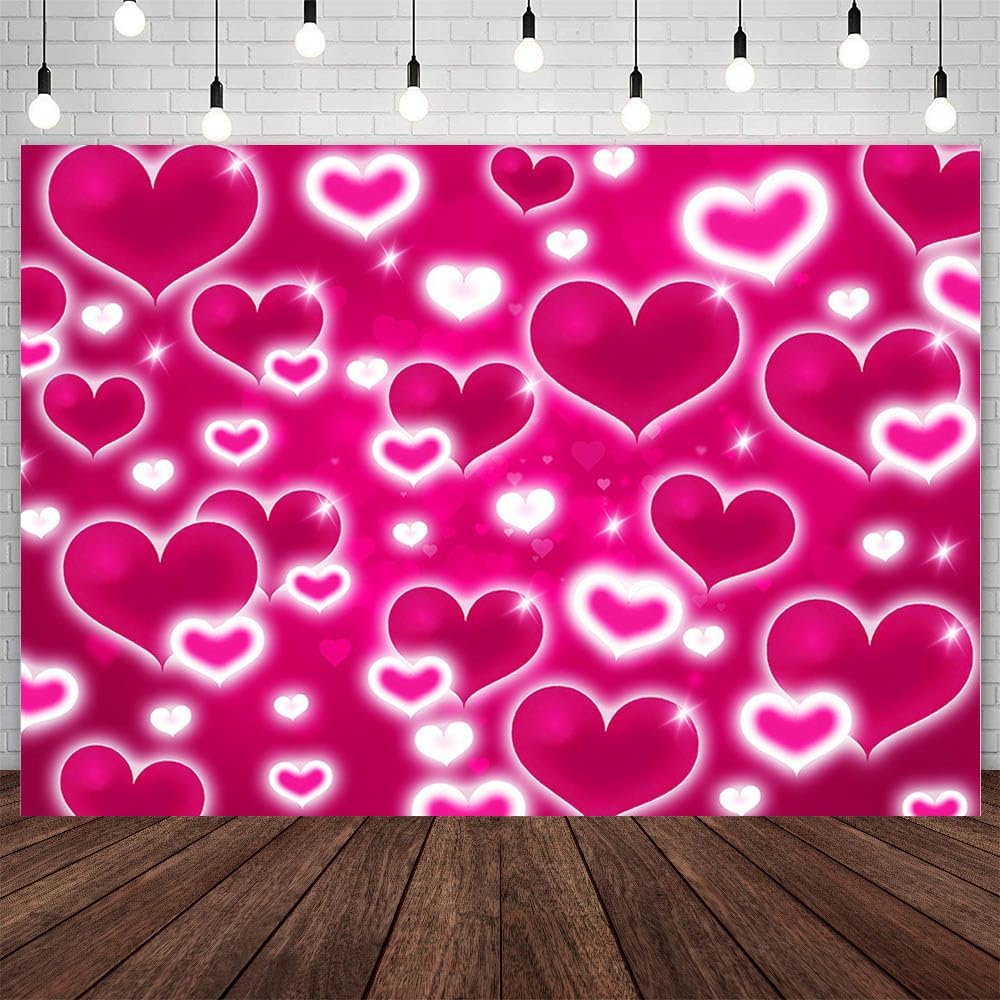 Amazon.com : AIBIIN 7x5ft Hot Pink Heart Backdrop Valentine's Day Early ...