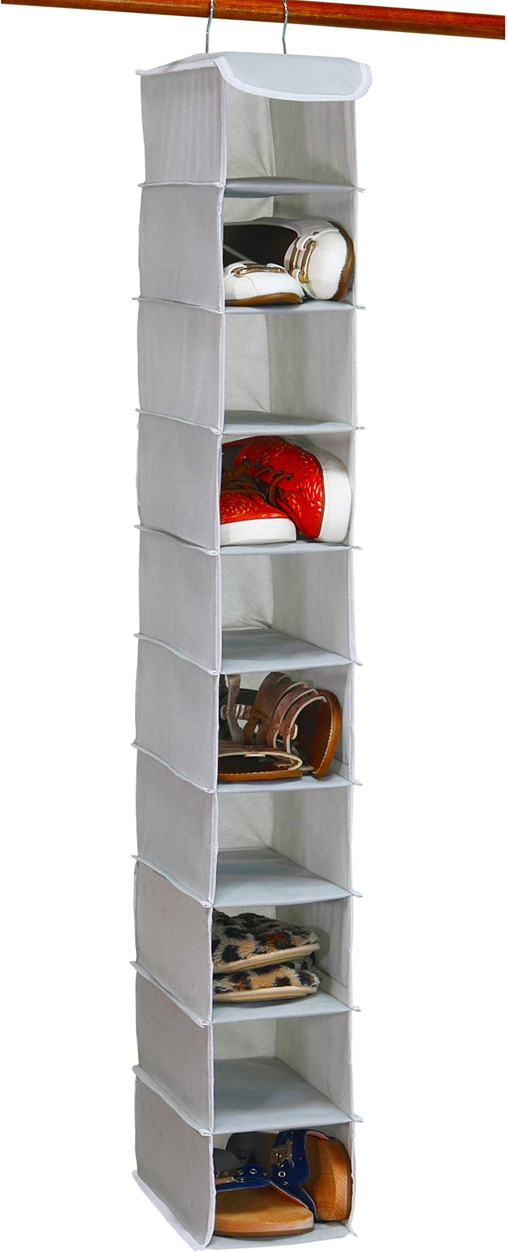 Amazon.com: coastal rose Hanging Closet Shoe Organizer, 12+3 Sections ...