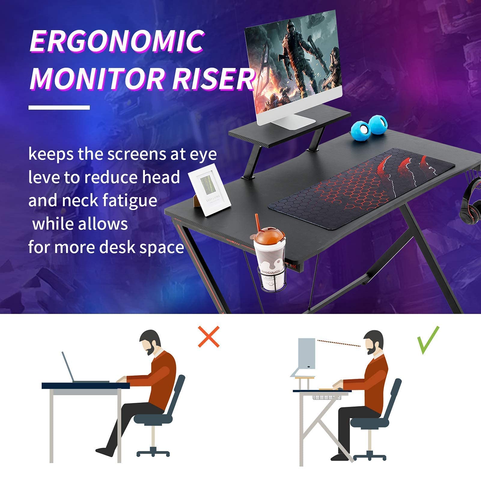 Gaming Desk 120cm Computer Desk Home Office Desk Gaming Table R Shaped gaming-desk-120cm-computer-desk-home-office-desk-gaming-table-r-shaped