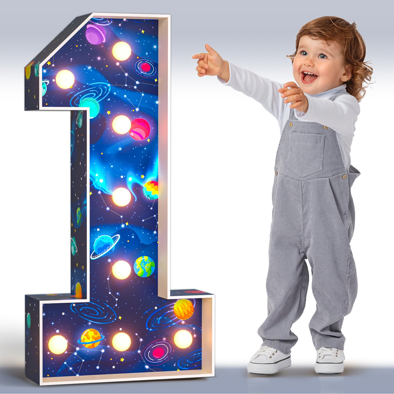 Snapklik.com : Marquee Numbers Space 1st-Birthday Decorations: 3ft ...
