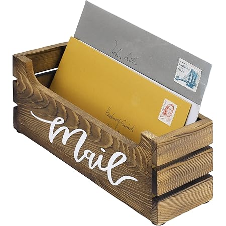 Amazon.com: MyGift Rustic Mail Holder Countertop, Vintage Gray Wood ...