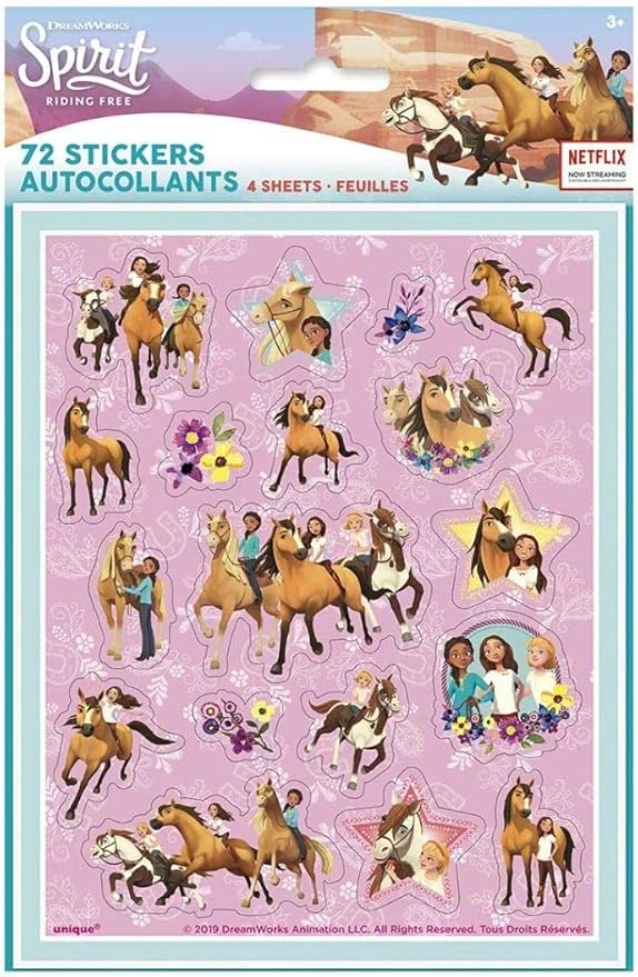 Amazon.com: Unique Spirit Riding Free Sticker Sheets | Assorted Designs ...