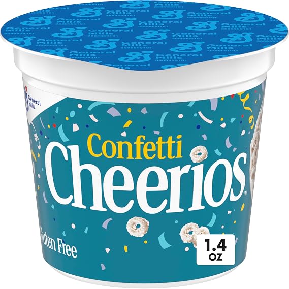 Amazon.com: Confetti Cheerios Breakfast Cereal Cup, Gluten Free, Single ...