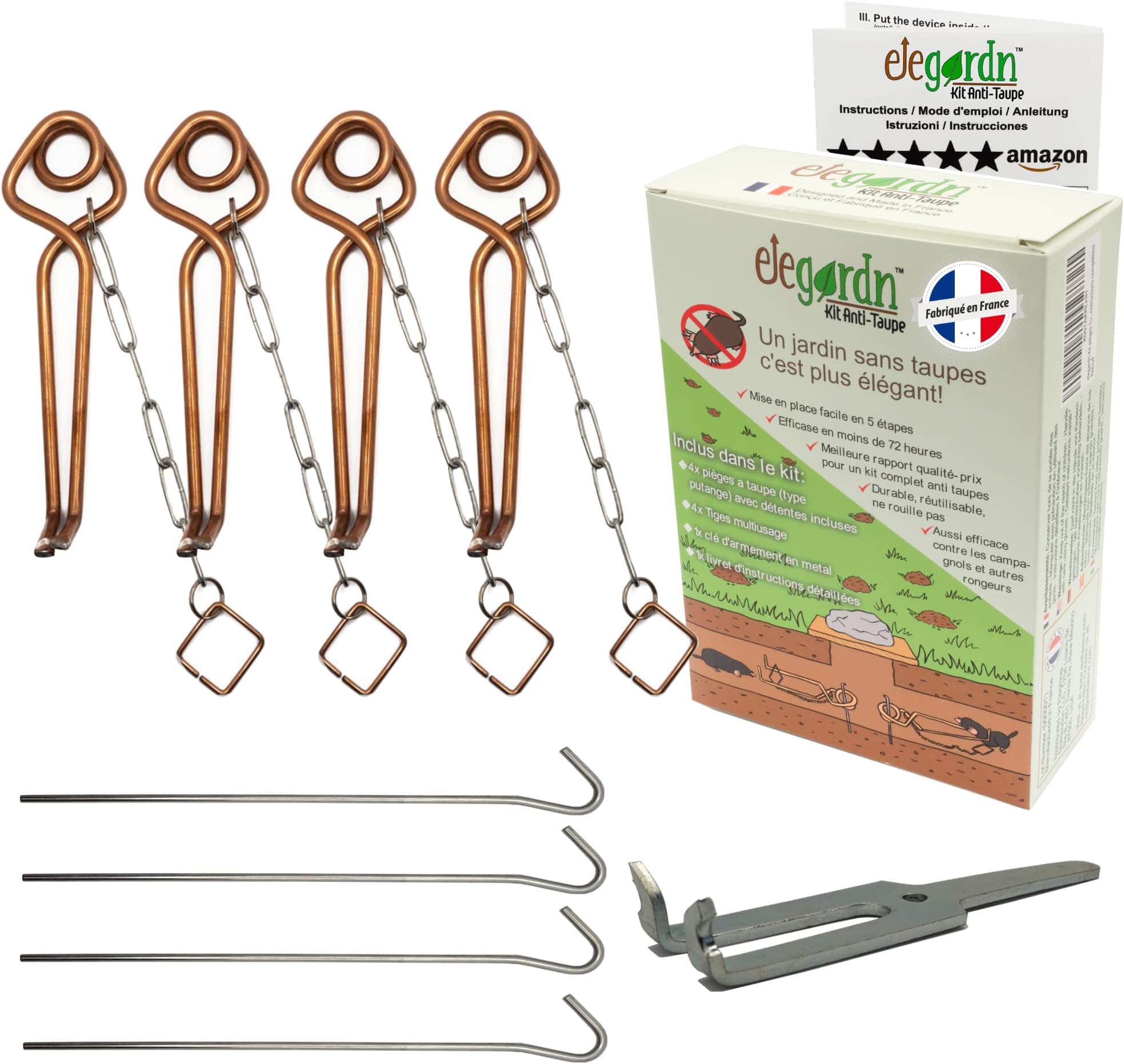 Elegardn® Kit Complet 4 pièges a Taupe Rats taupiers Campagnol Type ...