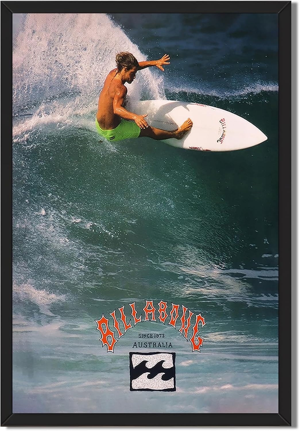Amazon.com: Black Framed Vintage Surfing Poster 1970s Classic Surf Wall ...