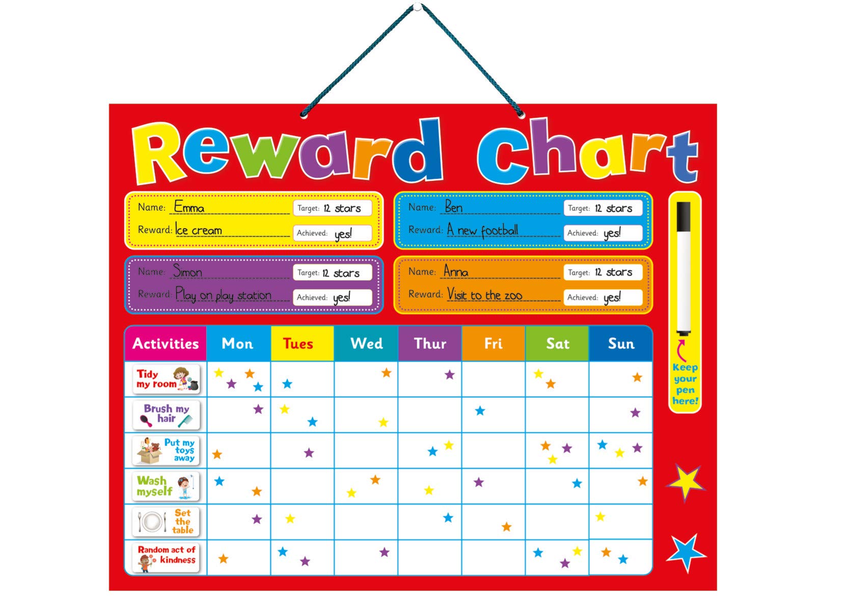 Buy Buddy & Barney | Magnetic Reward Star Chart for kids - Extra Large ...