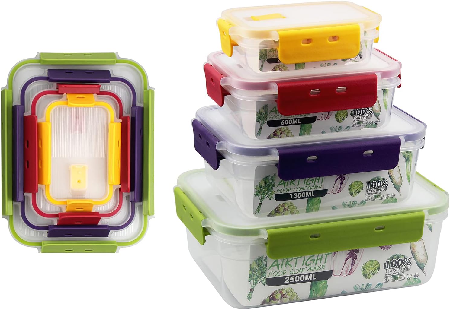 Joseph Joseph Nest Lock, 5 Piece Plastic Food Kitchen Storage Container ...