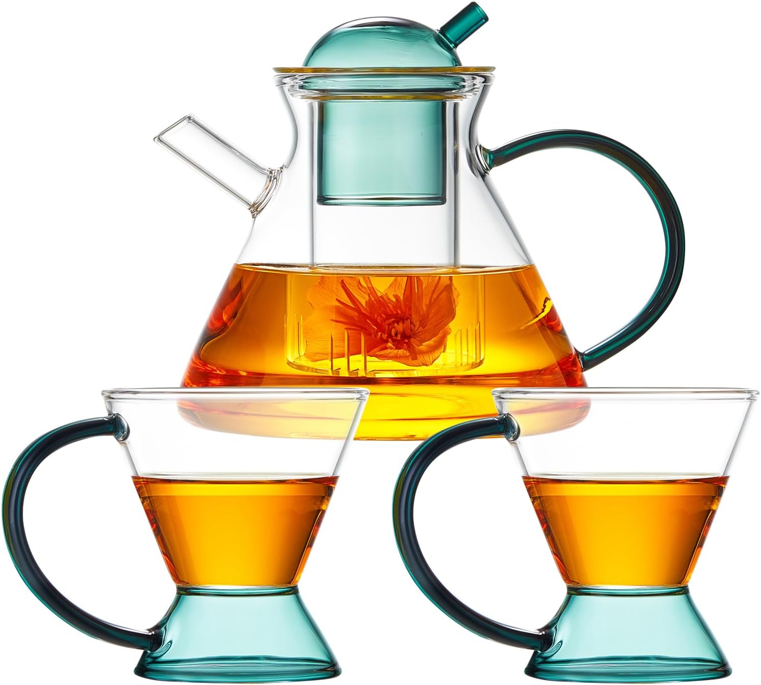 Glass Teapot Set, Glass Teapot Set With 2 Glass Cups, Tea Pots For Tea ...