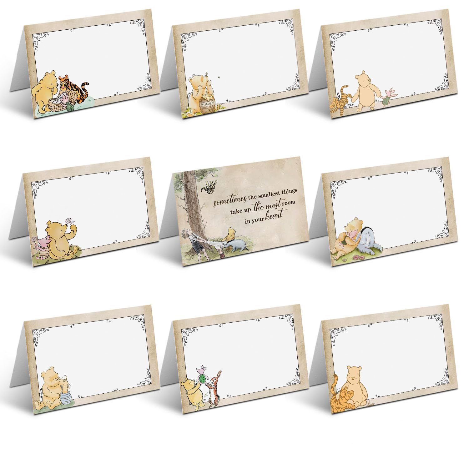 Amazon.com: 16Pcs Winnie Quotes Prints Centerpiece Card, Classic Pooh ...