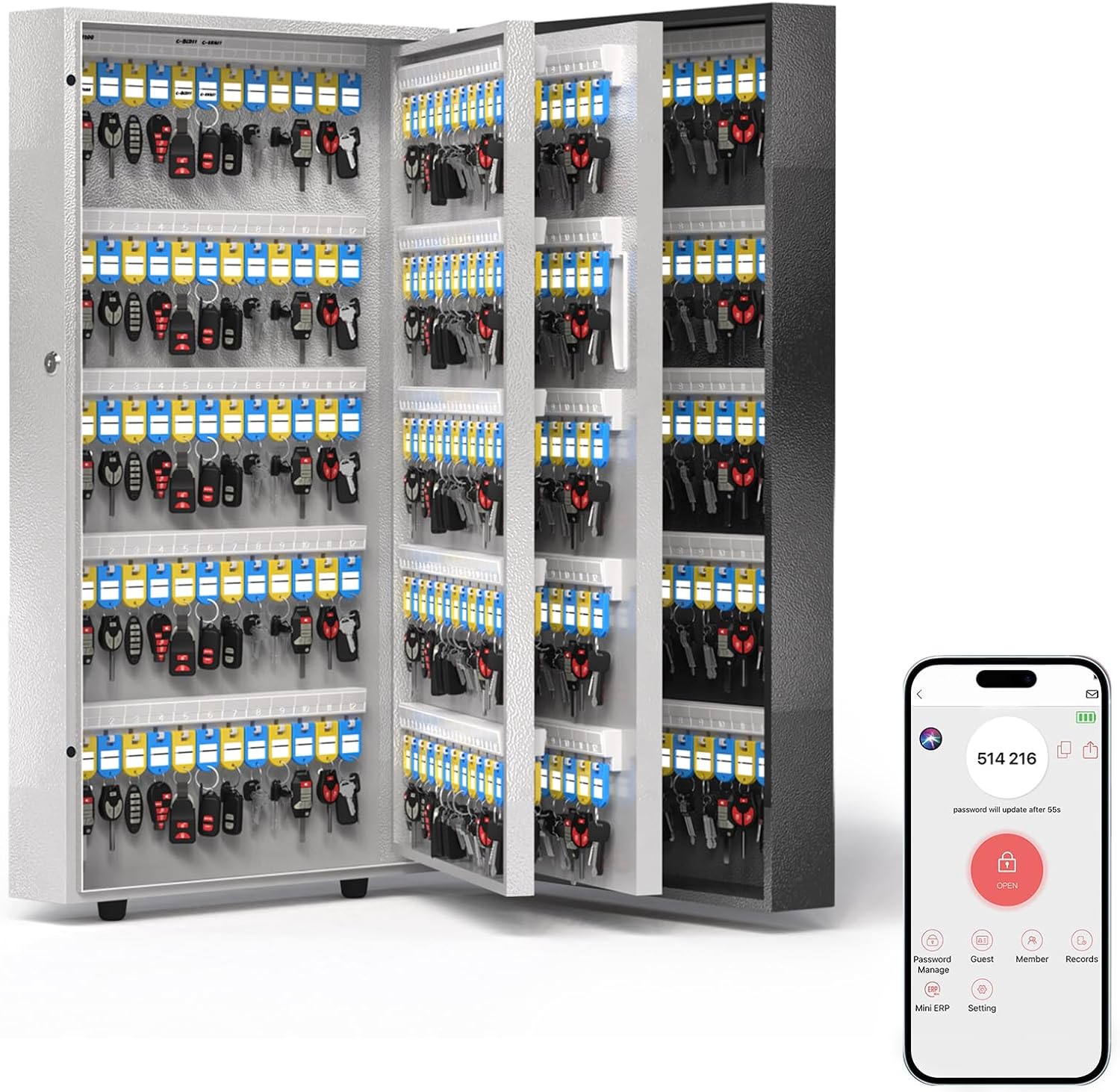 Amazon.com: WeHere 360 Key Lock Box Wall Mount, APP Bluetooth/OTP/Wi-Fi/Fixed Code/Key Unlock ...