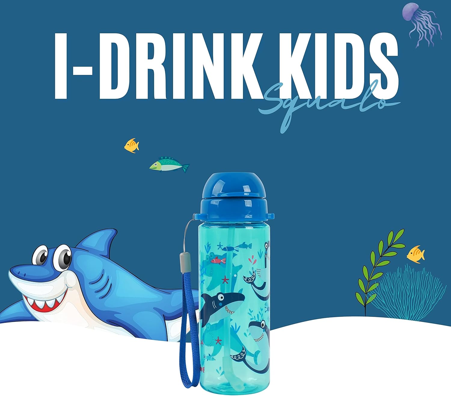 IDRINK® – 400ml Tritan Bottle with Straw (SHARK) – BigaMart
