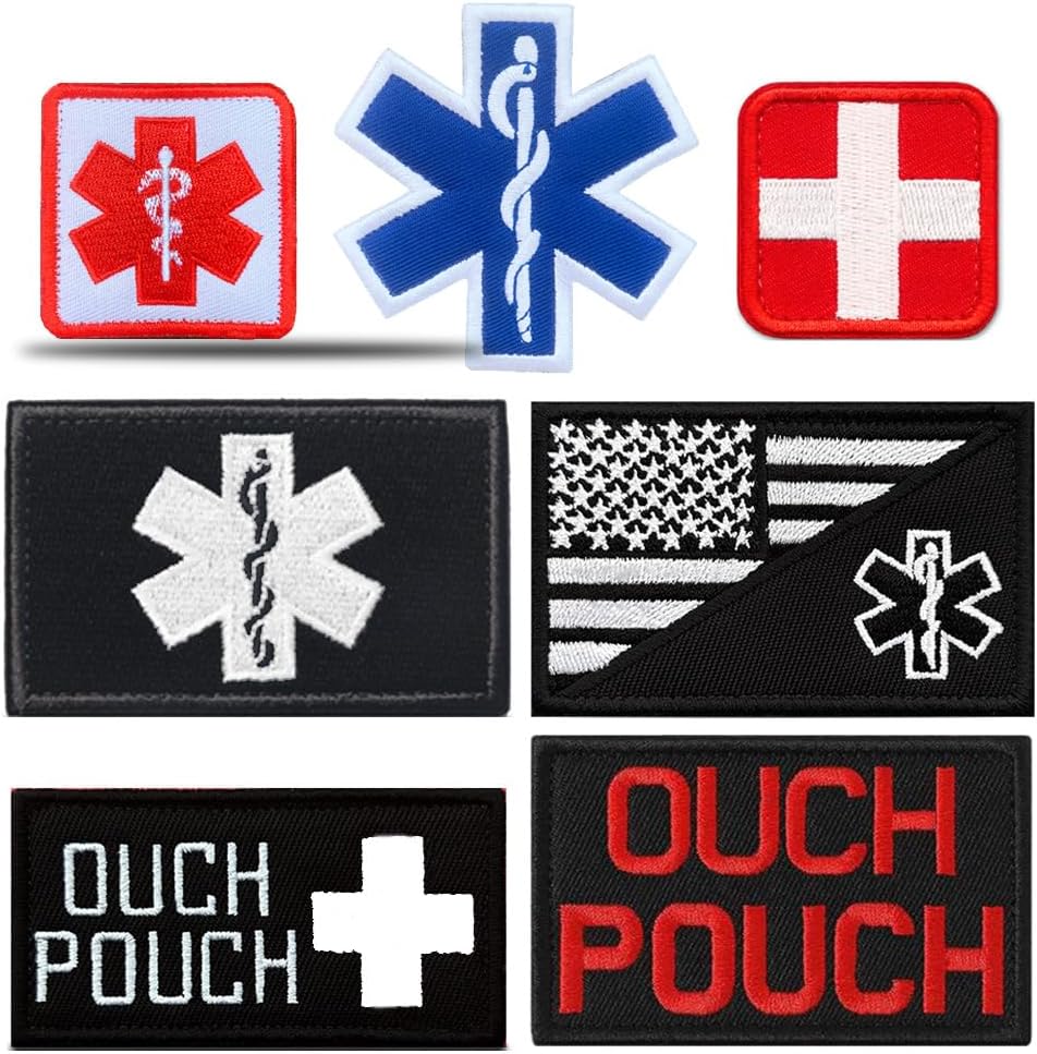 Amazon.com: 7 Pcs Bundle Tactical Medic EMT Medical Cross Patch Ouch ...