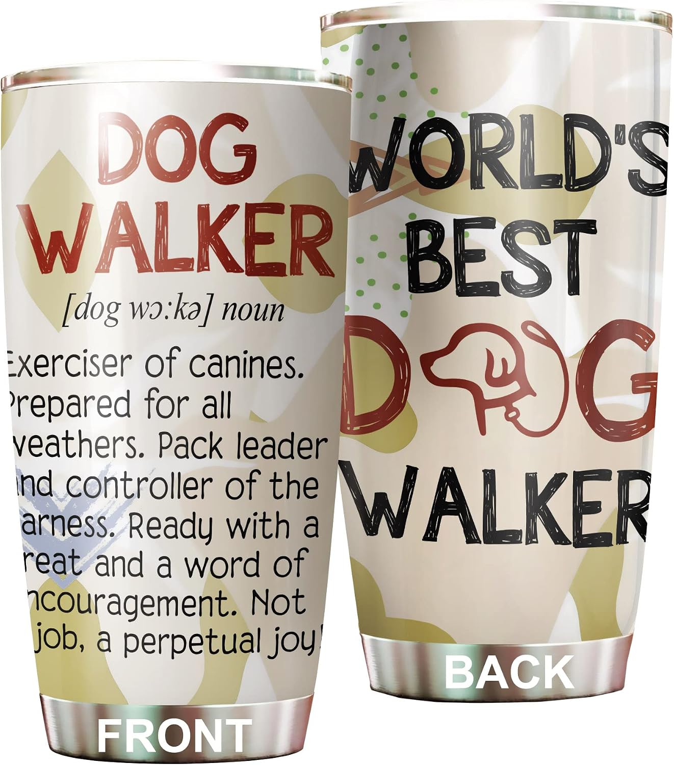 Amazon.com | MEDROC Dog Walker Tumbler Stainless Steel 20oz, Definition ...