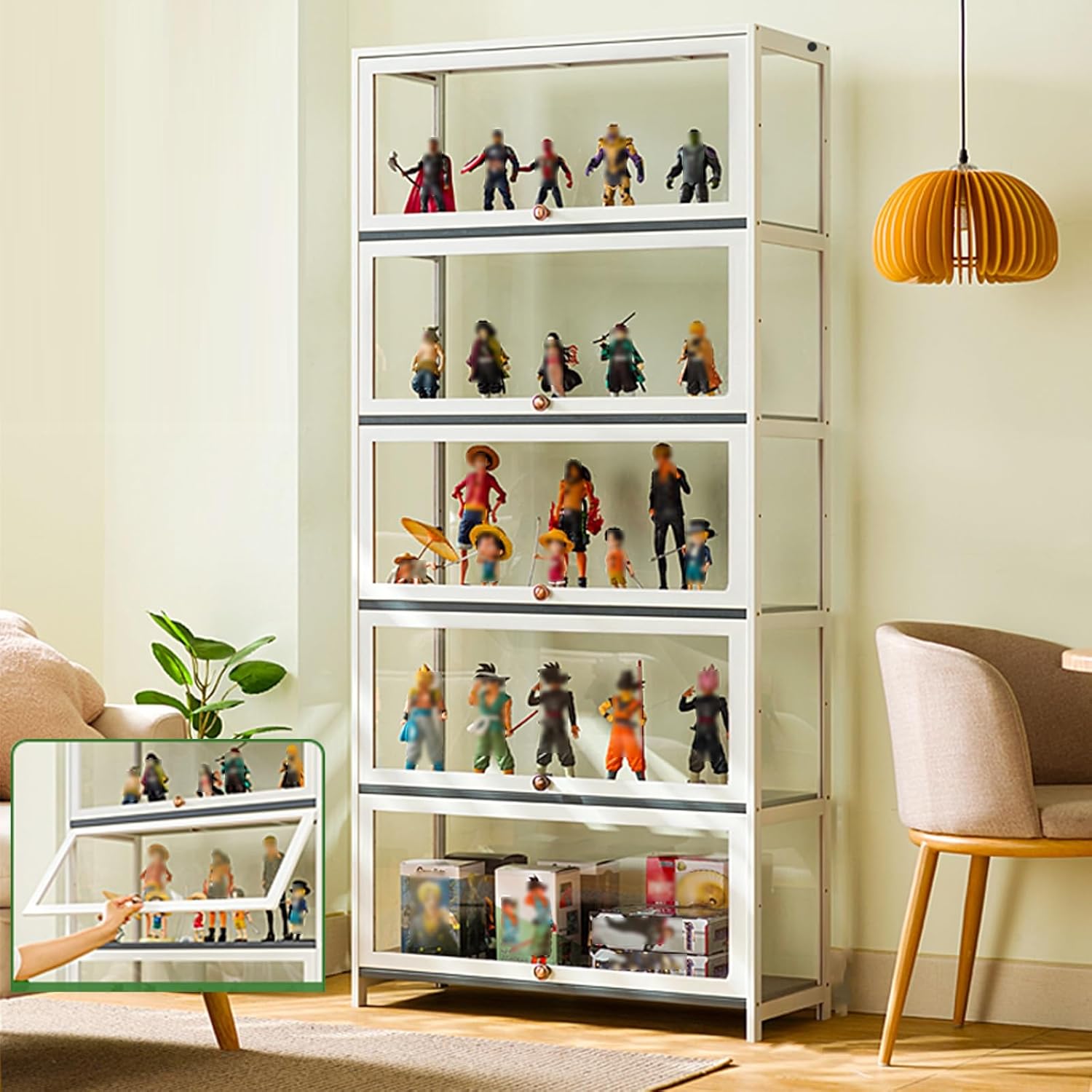 Vitrine d'affichage à porte rabattable, porte d'armoire scellée, anti ...