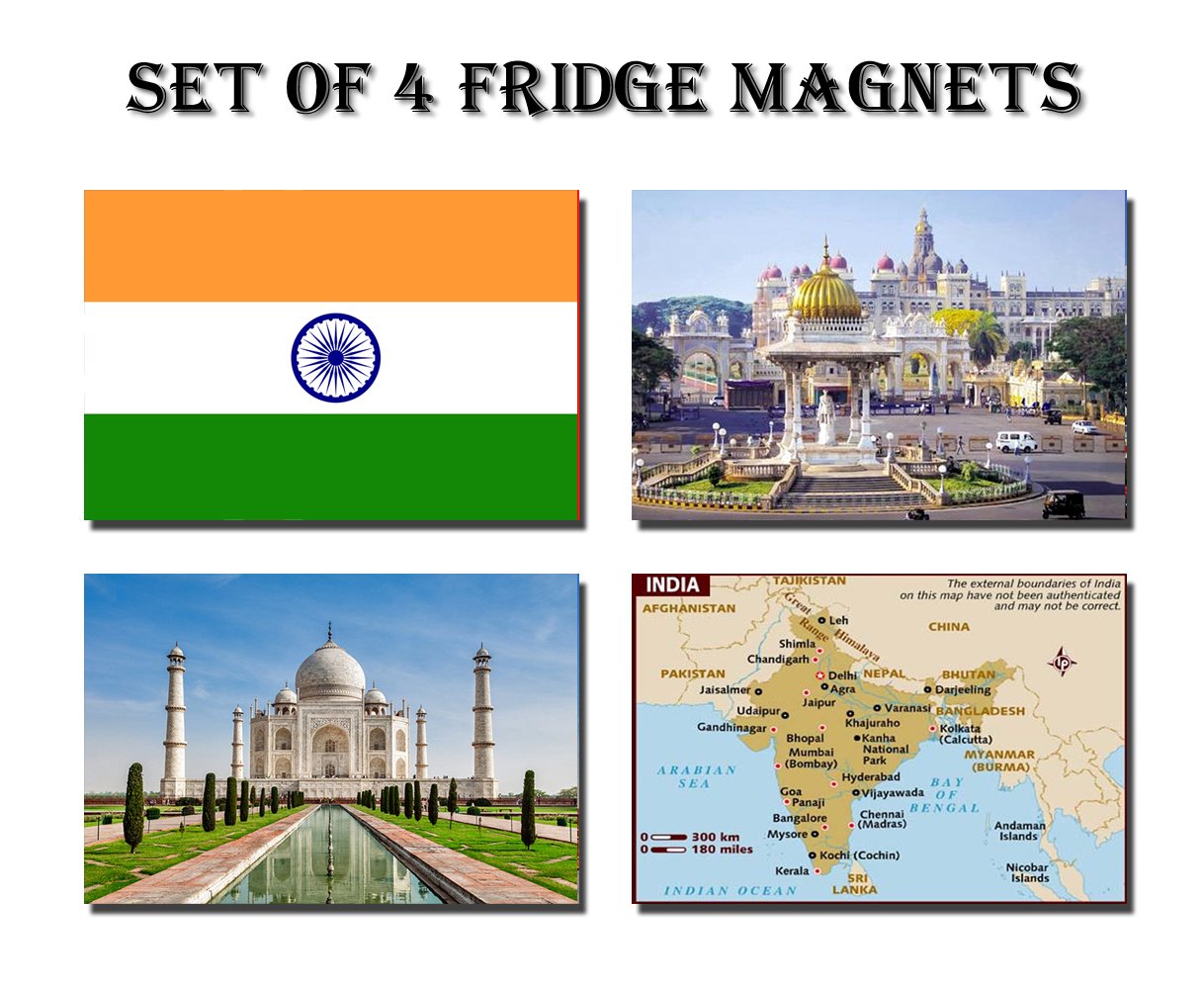 Buy SET OF 4 INDIA FRIDGE MAGNETS – INDIA , INDIA , INDIA ATTRACTIONS ...