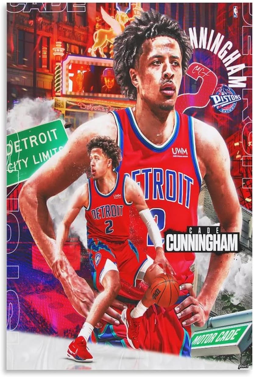 Amazon.com: Cade-Cunningham Poster 3 Wall Art Canvas Print Poster Home ...