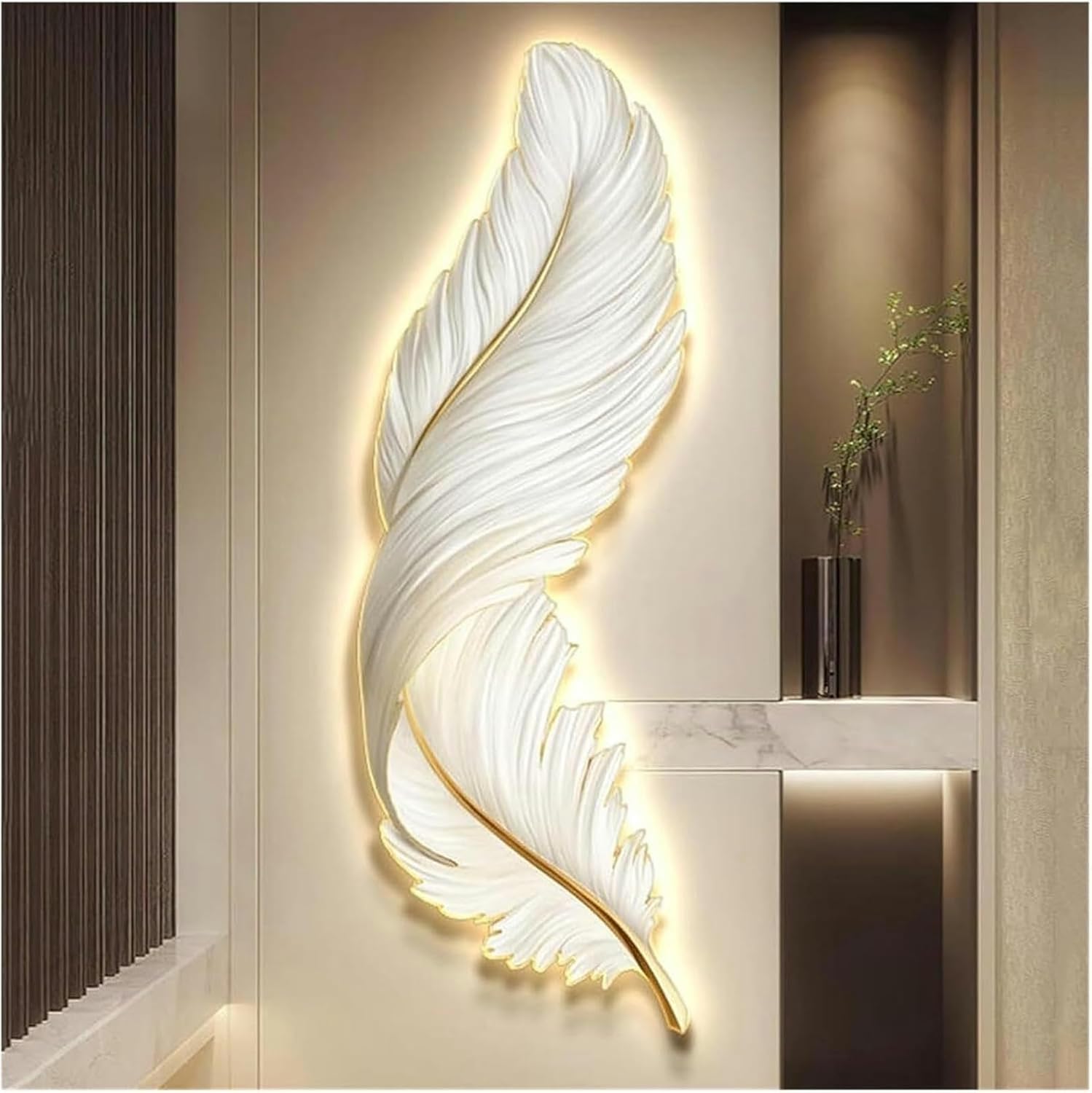 Amazon.com: Modern Bedroom Wall Lighting Sconce, Creative Feathers LED ...