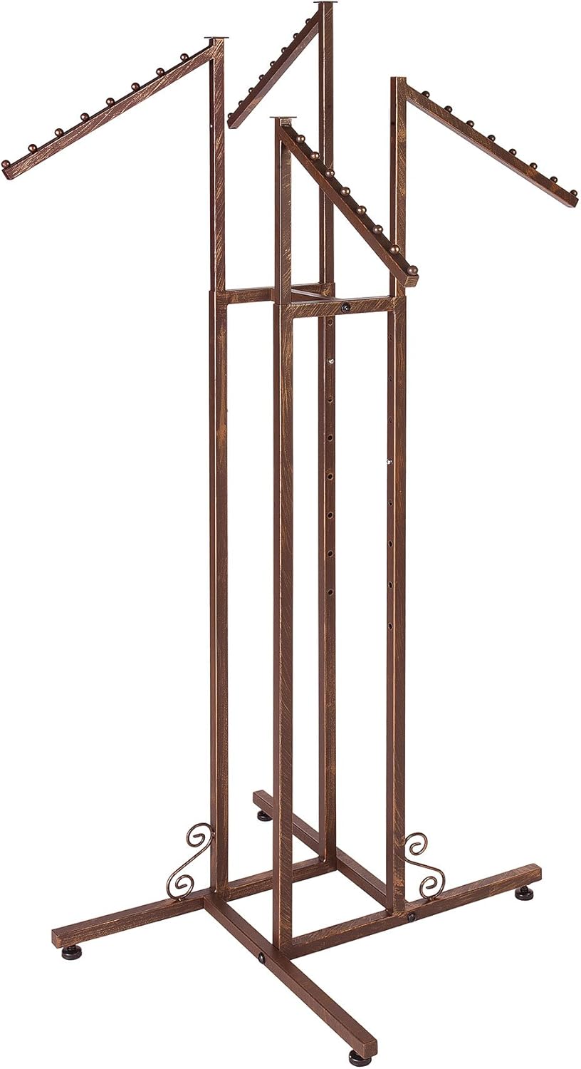 Amazon.com: SSWBasics Heavy Duty 4-Way Clothing Rack with Slant Arms ...