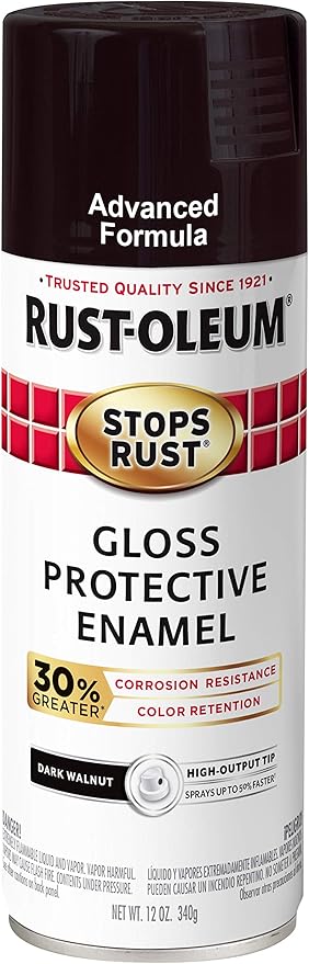 Rust-Oleum 345392 Stops Rust Advanced Spray Paint, Gloss Dark Walnut ...