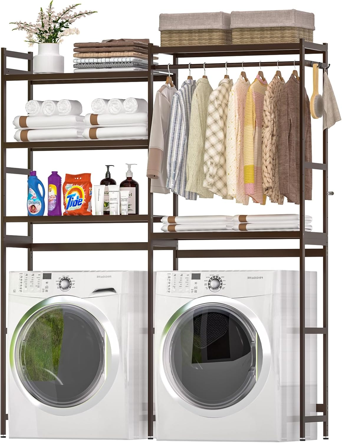 Amazon.com: Cozivolife Over the Washer and Dryer Storage Shelf Bamboo,5 ...