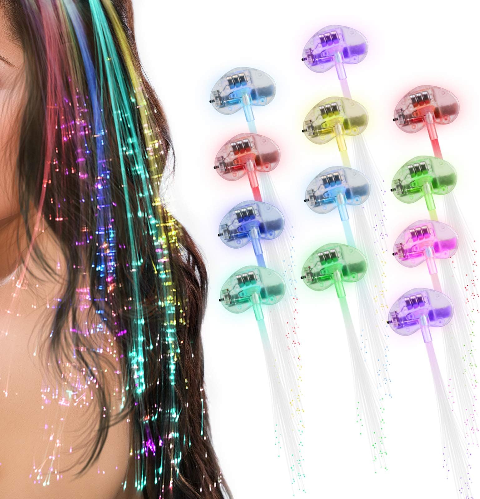 Amazon.com : Acooe LED Light Up Hair Clips - 16 Pack Glow in the Dark ...