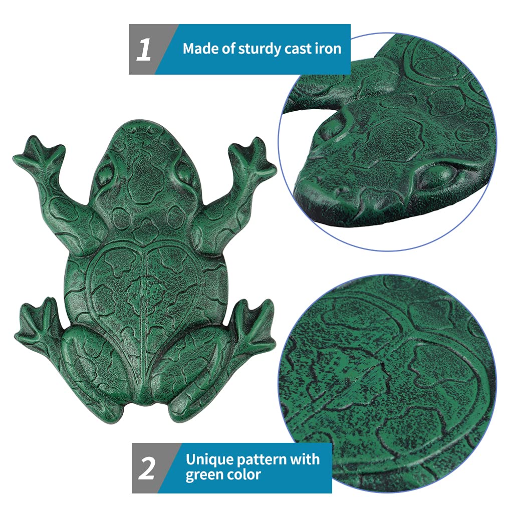 Snapklik.com : Frog Stepping Stone, Cast Iron Frog Art, Decorative ...