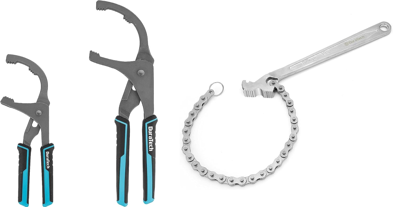 Amazon.com: DURATECH Oil Filter Wrench Set, 12 Inch Chain Wrench ...