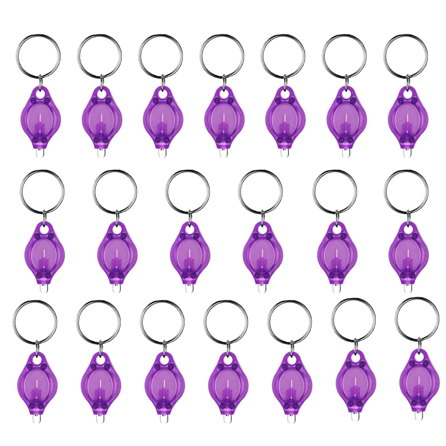 20 Pack Mini UV LED Keychain Flashlight, 395nm UV Light, Black, Key ...