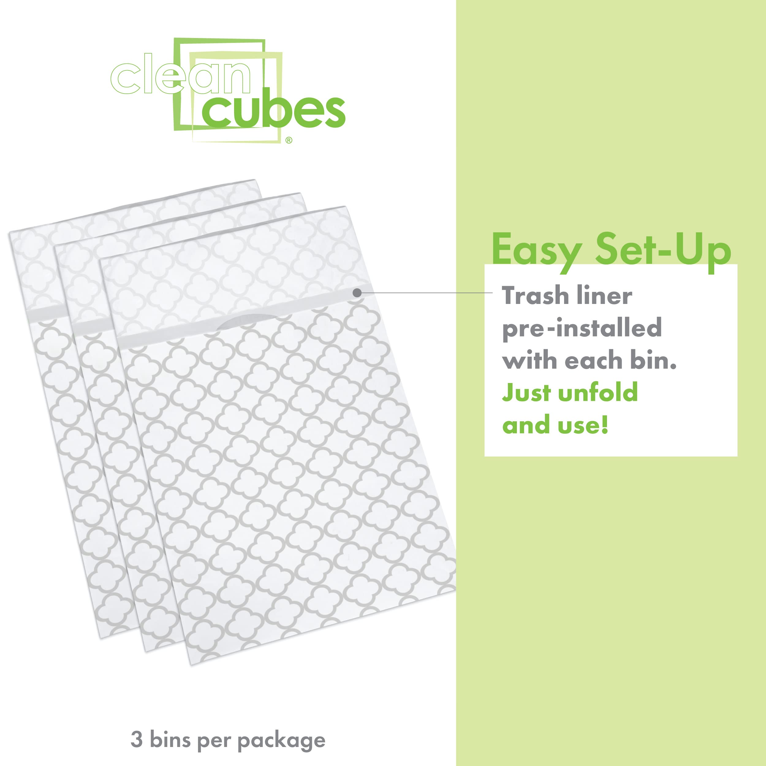Snapklik.com : Clean Cubes 30 Gallon Disposable Pop-Up Trash Cans (3-Pack)