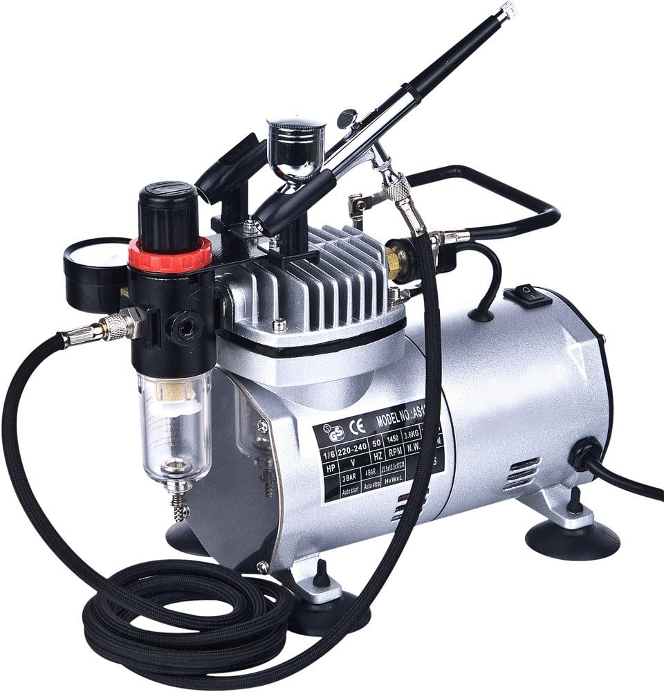 Mini Airbrush Compressor Kit - AS18-2 Kit 1 : Amazon.co.uk: Home & Kitchen