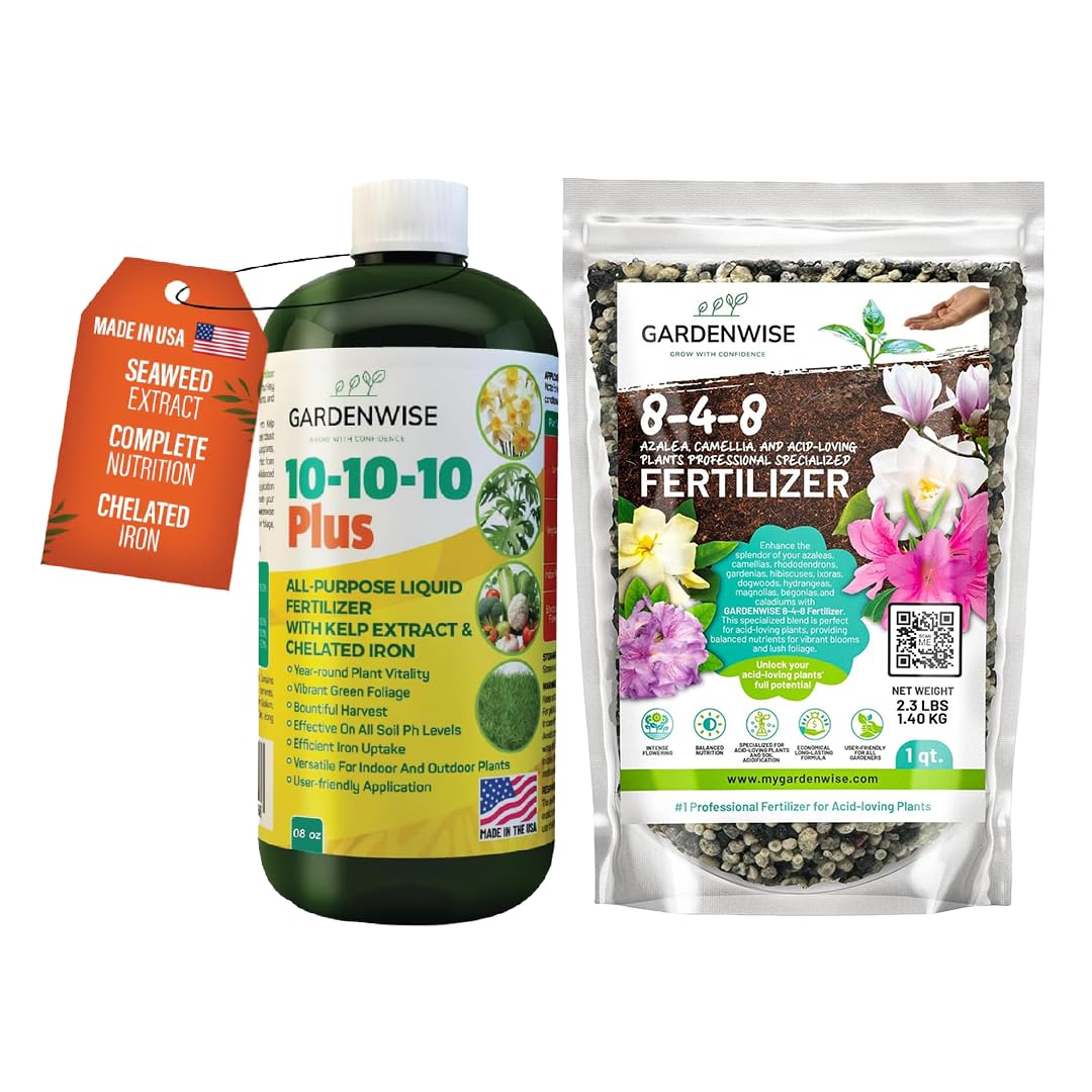 Amazon.com : GARDENWISE 10-10-10 Fertilizer & 8-4-8 Acidic Fertilizer ...