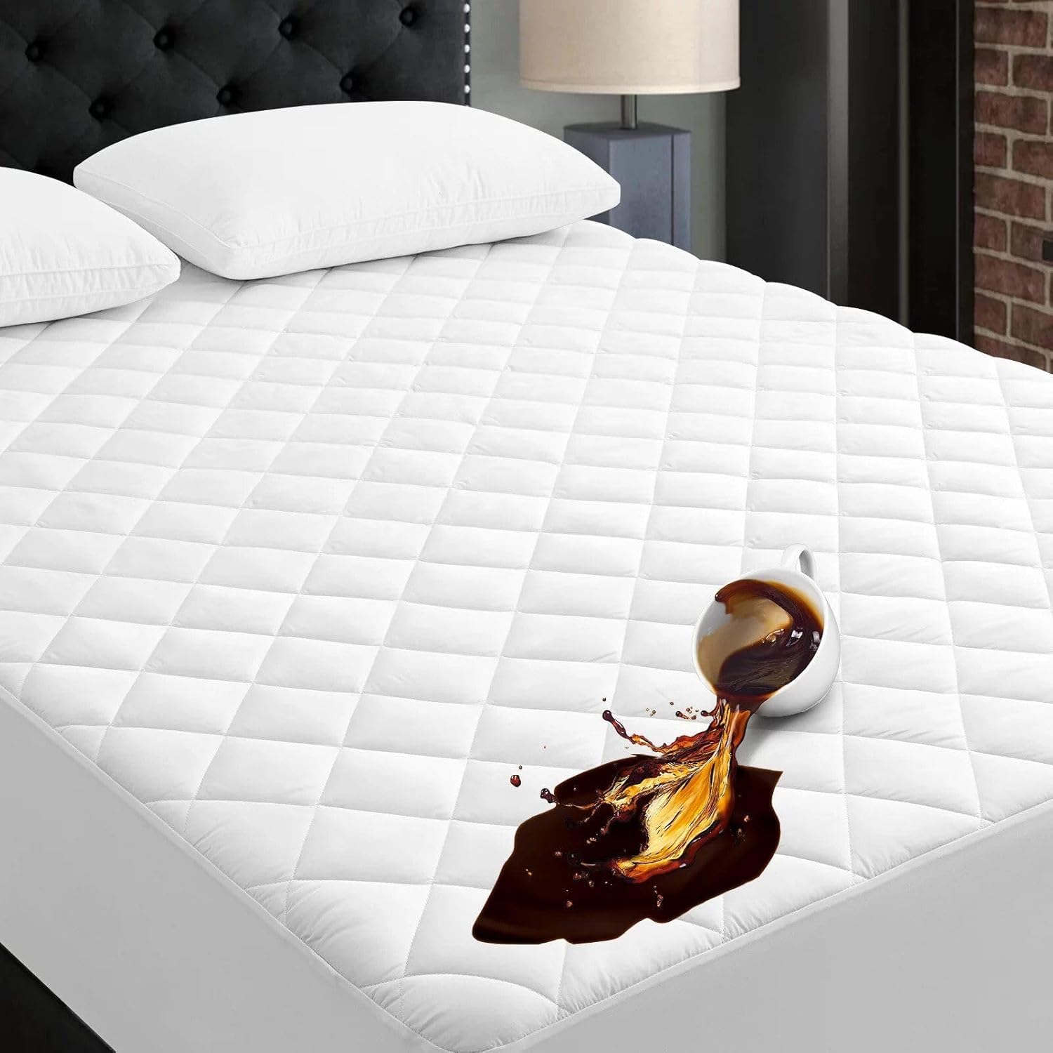 100% Waterproof Quilted Mattress Protector Cover 100% Microfiber Super ...