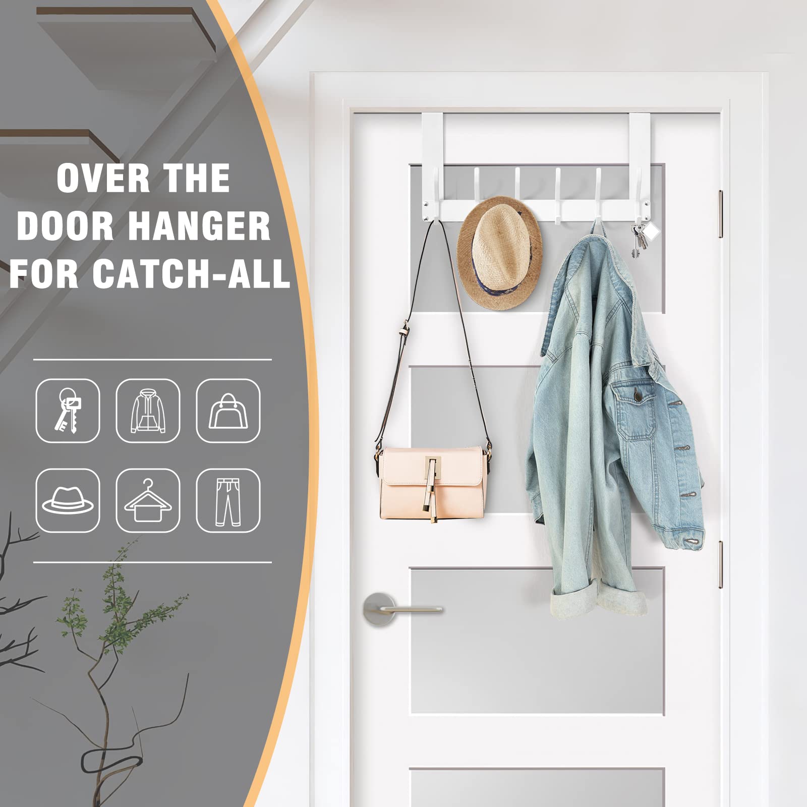 Snapklik.com : (2 Pack Foldable Over The Door Hooks, Heavy Duty Over ...