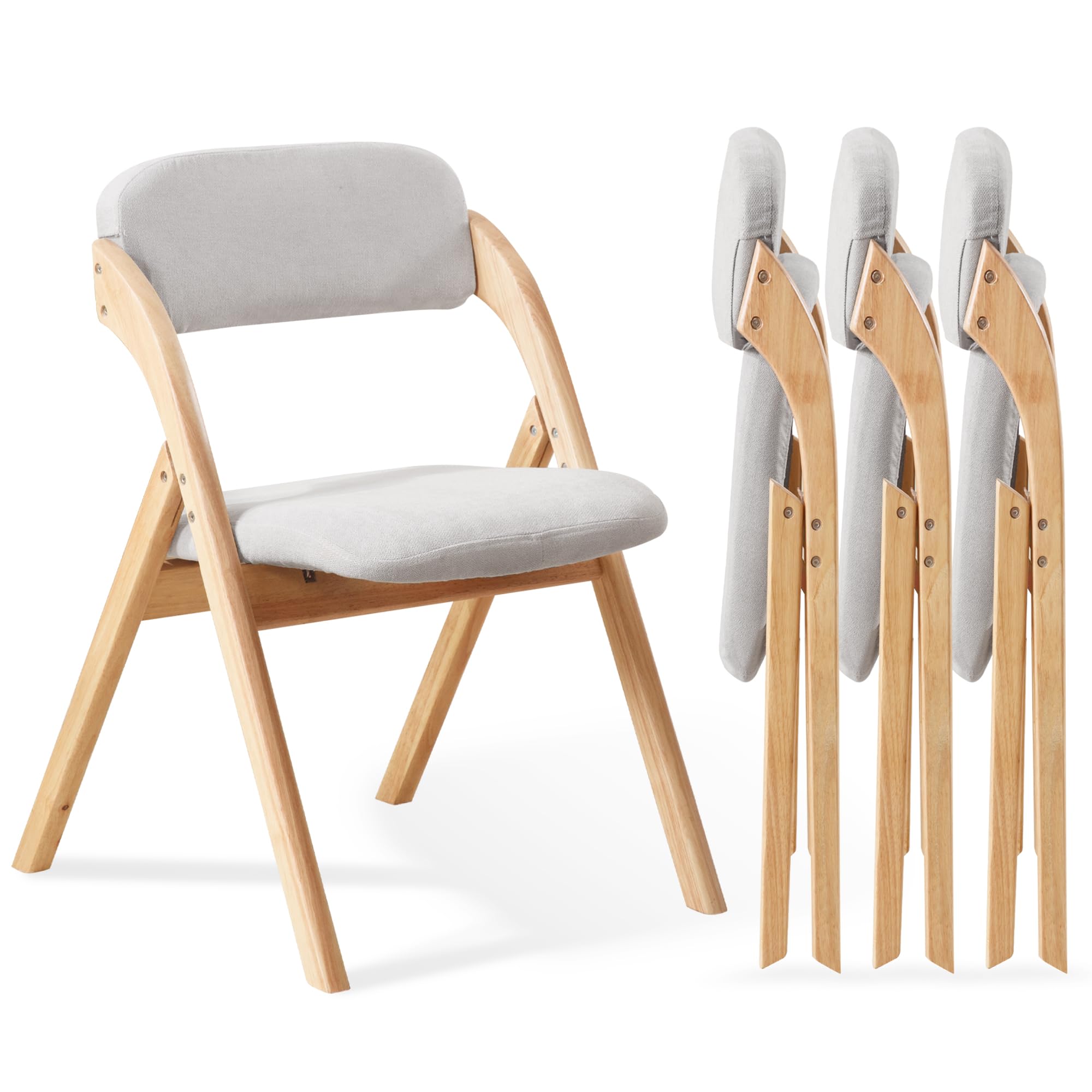 Amazon.com: YUUIJOAA Padded Folding Chair 4 Pack - Foldable Portable ...