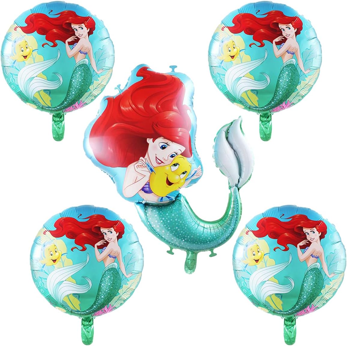 Amazon.com: Disney Little Mermaid Foil Balloon Bouquet, Pack of 5 ...