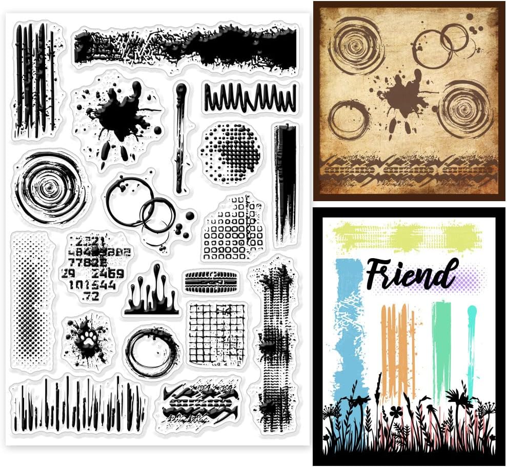 Amazon.com: GLOBLELAND Stains Background Clear Stamps Tea Stains ...
