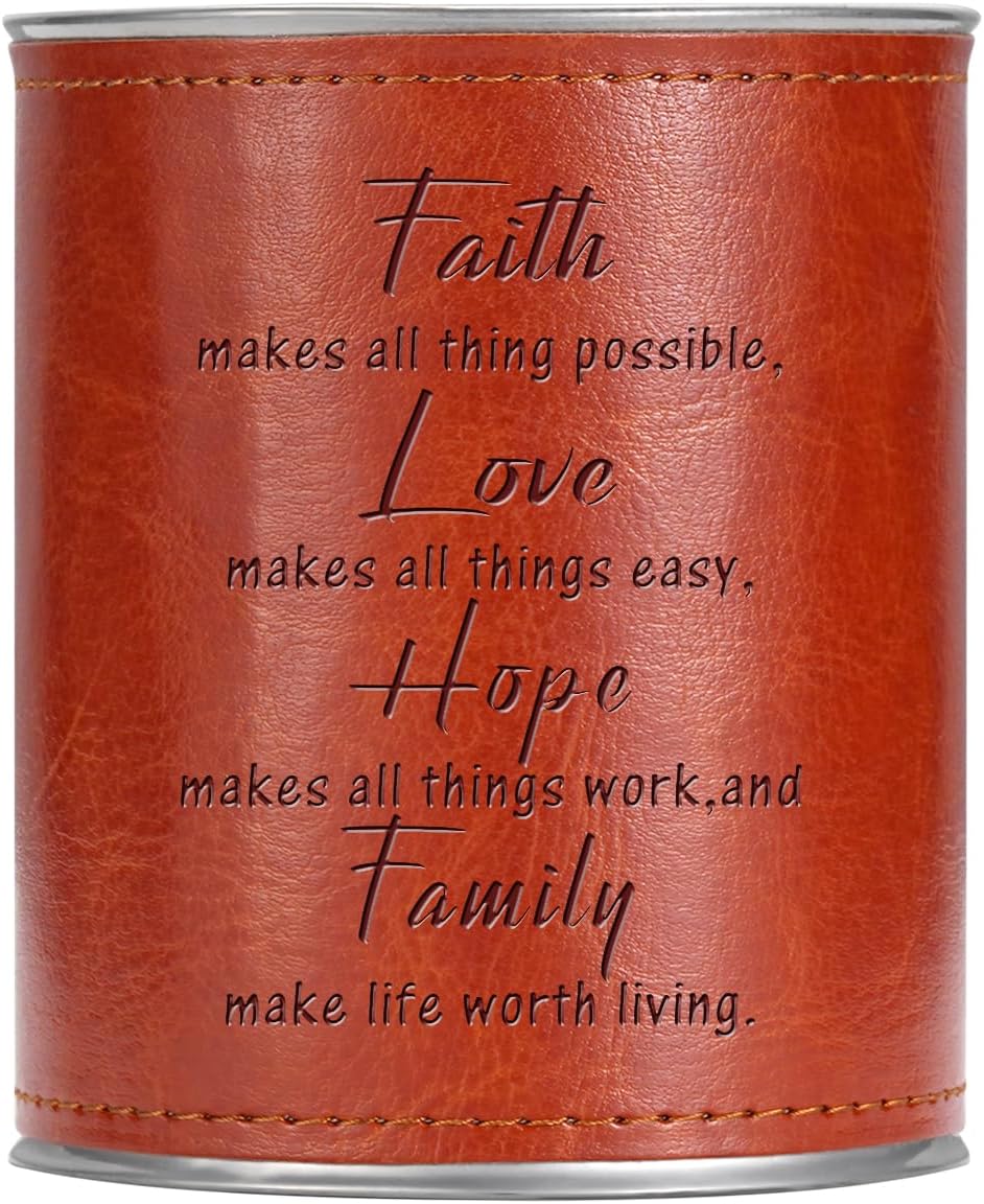 Amazon.com: JOHSBYD Christian Gifts Metal Pencil Pen Holder Faith Can ...