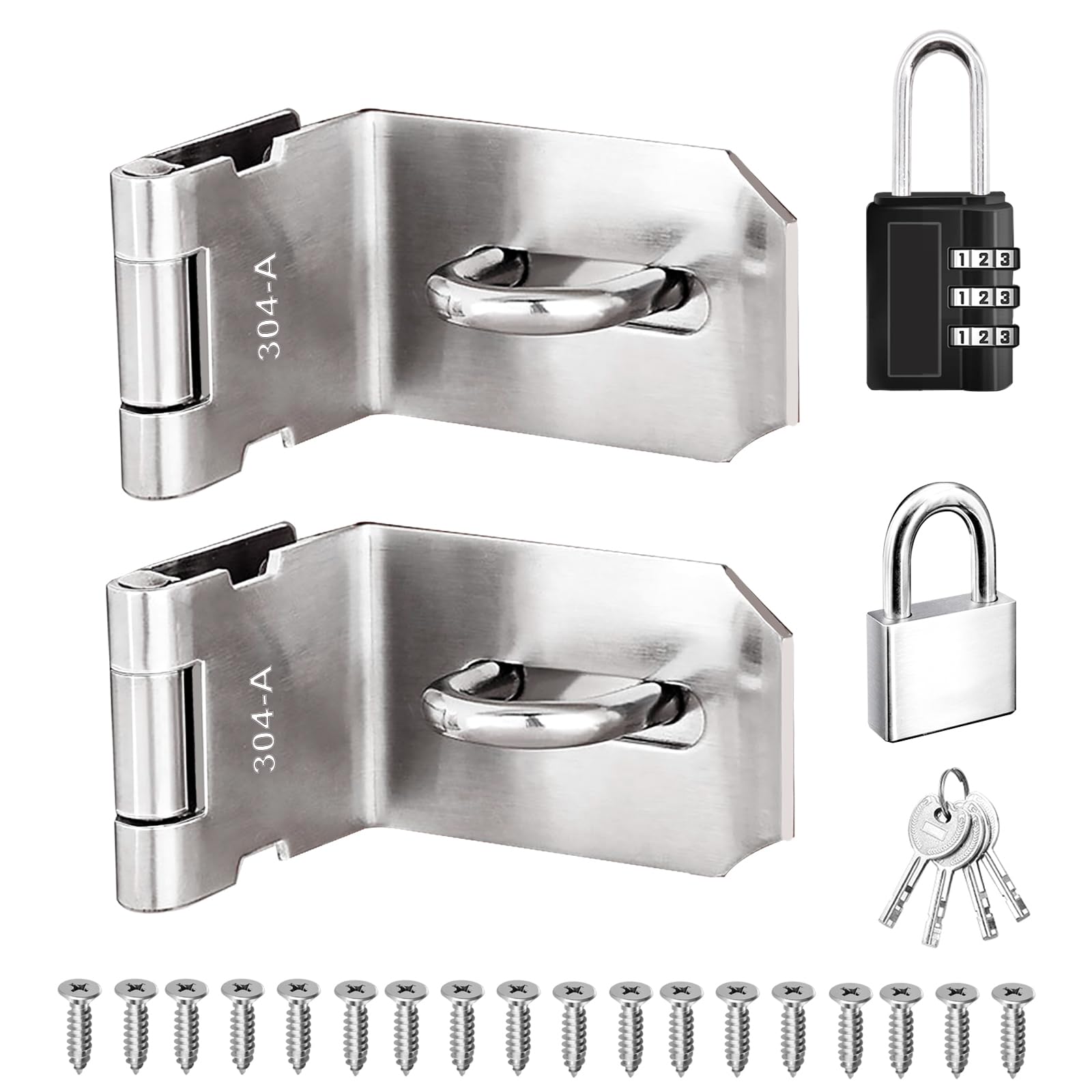 Sunxeke 2PCS 4 Inch Door Locks Hasp Latch 90 Degree with Combination ...