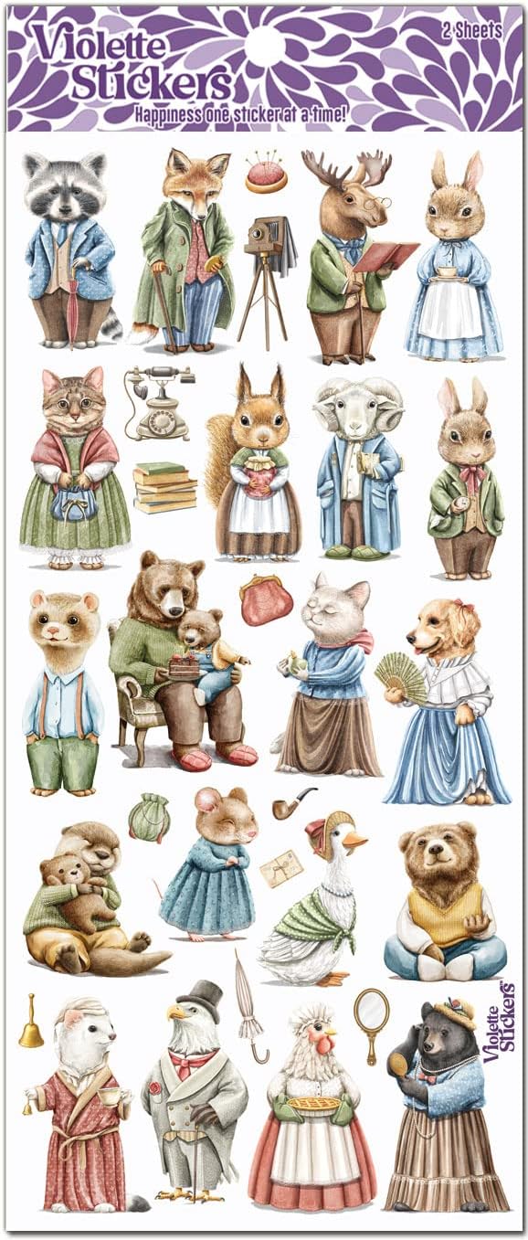 Amazon.com: Violette Stickers Row of Cats : Toys & Games
