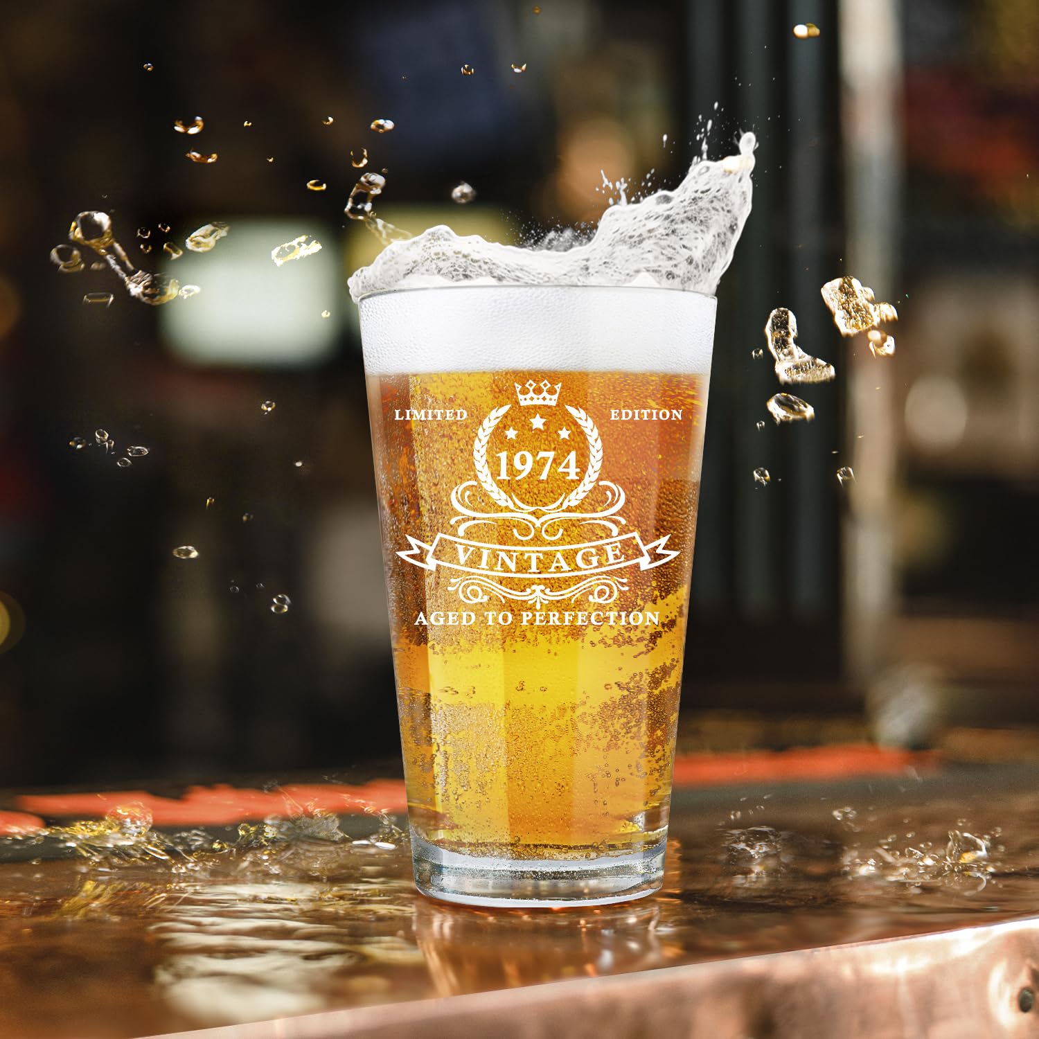 Snapklik.com : 50th Birthday Gifts For Men Women 16oz,1974 Beer Glass ...