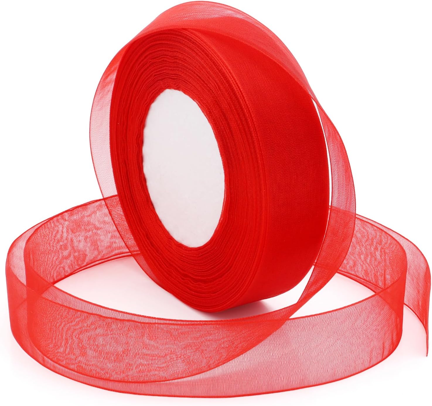 Amazon.com: Sentoyou Red Ribbon for Gift Wrapping, 1 inch 50Yard Sheer ...