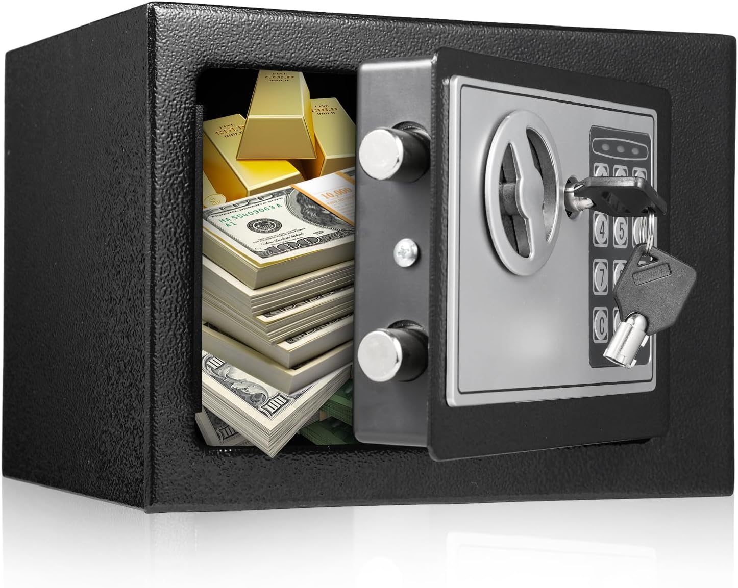 LAPOOH Home Safes Fireproof Waterproof Box with Keypad and 2pcs Spare ...